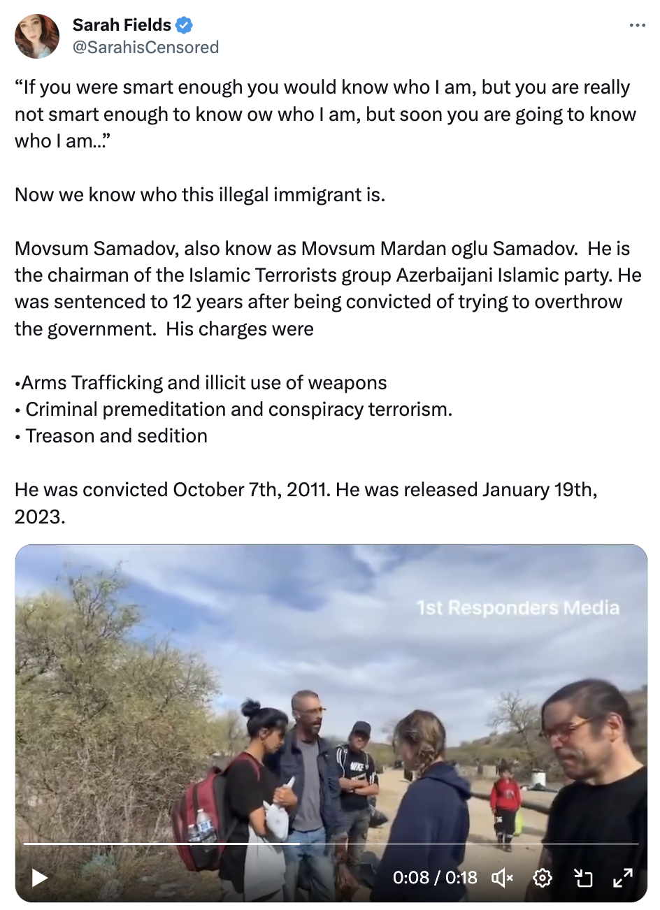 Fact Check: 'Illegal Immigrant' In Video Is NOT Azerbaijani Politician Movsum Samadov -- Samadov ...